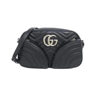 Gucci Sac bandouli&egrave;re Pre-owned GG Marmont 798715 Aadpj - Femme - Pre-owned - Noir - Taille: ONE Size