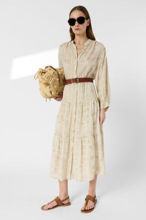 Gerard Darel Robe longue &agrave; broderies - RISHANA - Nude