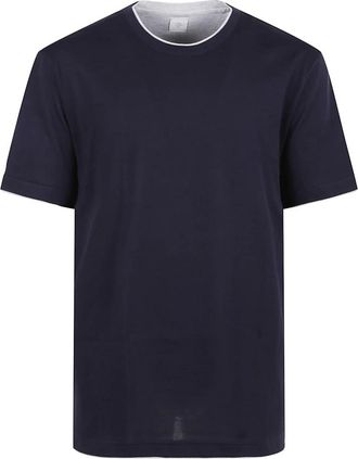 Eleventy Homme, Tops, Bleu, Taille: L Giza Cotton Jersey T-Shirt