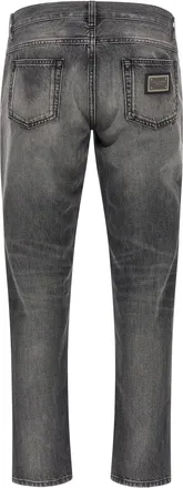 Dolce & Gabbana Distressed Cotton Denim Jeans - Charcoal