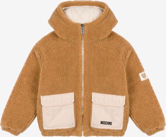 Moschino Weiche Stoffjacke mit Kapuze - Braun