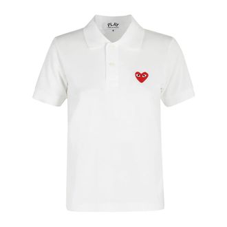 Comme Des Gar&ccedil;ons Heart Logo Polo - - Tops - Damen - Wei&szlig; - L