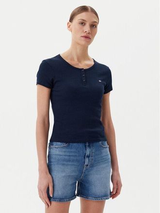 Tommy Jeans T-Shirt DW0DW19502 Dunkelblau Slim Fit