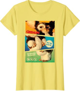 WB Warner Bros. Gremlins Gizmo T-Shirt, Herren, Unisex, Kurzarm, T-Shirt, Themed-T-Shirts, Blau, S