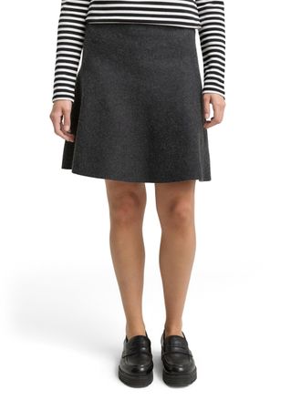 Tom Tailor Damen 1047909 Mini Skater Strickrock, 10522-Shale Grey Melange, XL