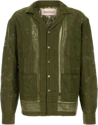 Baziszt Baziszt, Homme, Chemises, Vert, Taille: XL Lace Shirt