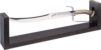 Berkel Champagnersäbel mit Hirschhorngriff und Holzhalterung