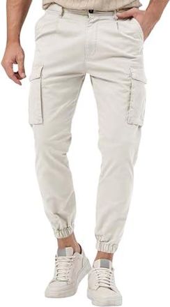 Generic Pantalon chino pour homme - Couleur unie - Pantalon de jogging baggy - Taille &eacute;lastique - Pantalon chino respirant - Pantalon de travail stretch avec 