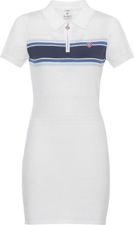 Casablanca Femme, Robes, Blanc, Taille: 36 FR Striped Mesh Midi Dress