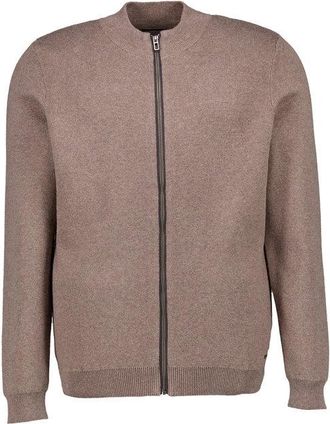 Ragman Herren Cardigan braun unifarben