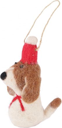 Guru Shop Weihnachtsschmuck, Filzdekoration, Handgemachte Tiere aus Filz, Weihnachtsbaum Baumbehang - Hund, Wolle, 10x4x4 cm