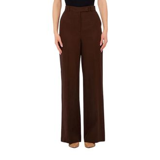 Liu Jo Femme, Pantalons, Brun, Taille: 42 FR Pantalon en m&eacute;lange de lin