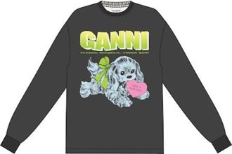 Ganni Femme, Tops, Noir, Taille: 36 FR Camiseta de cachorro