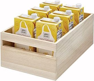 InterDesign iDesign Aufbewahrungsbox mit Griffen, Küchenschrank Organizer aus Paulownia-Holz für Regal oder Vorratsschrank, vielseitige Kiste zur Aufbewahrung, be