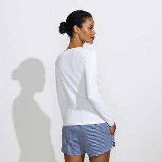 Lands End Badeshirt in Lang-Gr&ouml;&szlig;e, Damen, Gr&ouml;&szlig;e:40-42 regular, Wei&szlig;, Nylon-Mischung, by Lands End