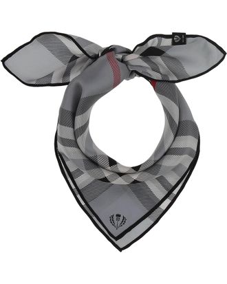 Fraas Halstuch Damen aus 100% reiner Seide - Nickituch Damen mit Plaid-Muster - 51 x 51 cm Größe - Schickes Seidentuch Bandana Grau
