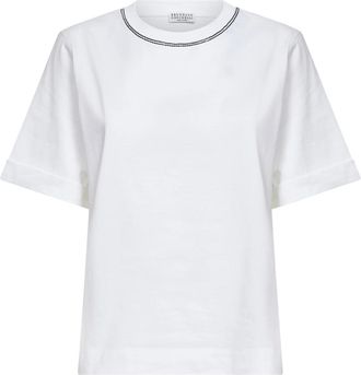 Brunello Cucinelli Femme, Tops, Blanc, Taille: 36 FR Brunello Cucinelli T-shirts et polos