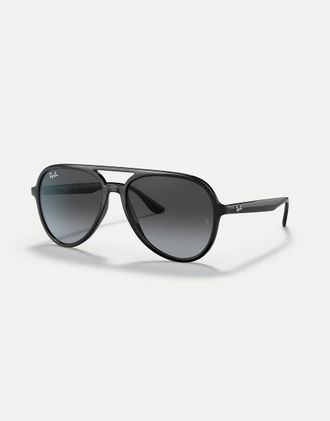 Ray-Ban Rb4376 - Pilotensonnenbrille in Schwarz mit grauen Gl&auml;sern