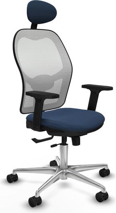 Piqueras y Crespo Jorquera 24-Stunden-Stuhl mit 2D-Armen, h&ouml;henverstellbarer Lendenwirbelst&uuml;tze und festem Kopfteil, ausgestattet mit Syncro/Traslack und injiziertem Sc