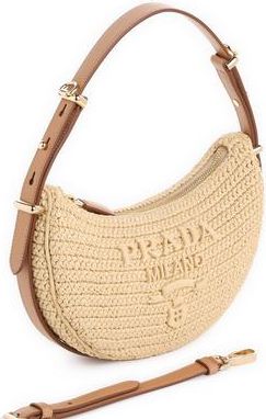 Prada Sac &agrave; main en raphia et cuir