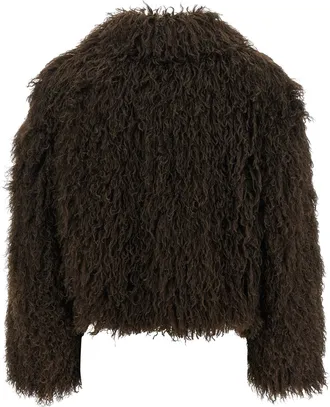 Tagliatore Eco-Fur Crop Jacket - Brown