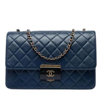 Chanel Pre-owned Gesteppte Lammleder Umh&auml;ngetasche - - Pre-owned - Damen - Blau - ONE SIZE