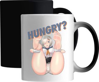 Generic Hungry Kinky Anime Girl Hentai Feet Keramische magische Tasse Wei&szlig;