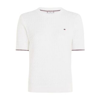 Tommy Hilfiger Zopfmuster-Pullover - - Knitwear - Damen - Wei&szlig; - S