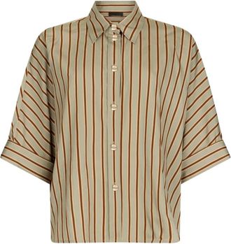 Liu Jo Femme, Chemises, Vert, Taille: 40 FR Camicia in viscosa rigata