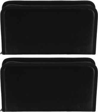 Pretyzoom 2 St&uuml;ck PU Auto CD H&uuml;llen mit Gro&szlig;em Fassungsverm&ouml;gen Wasserabweisend und Kratzfest CD Aufbewahrungstaschen DVDs und Kleine Gegenst&auml;nde Schwarz