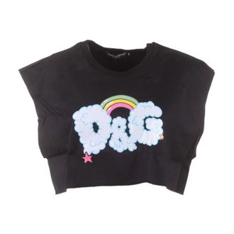 Dolce & Gabbana &Auml;rmelloses- kurzes T-Shirt - - Tops - Damen - Schwarzk - M