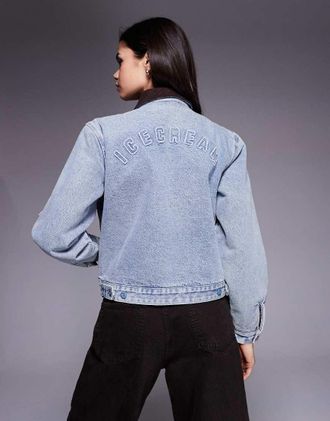 Icecream Veste courte style workwear &agrave; logo - Bleu clair d&eacute;lav&eacute;