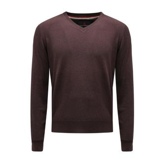 Peuterey Homme, Pulls, Brun, Taille: S Pull en laine et coton à col en V