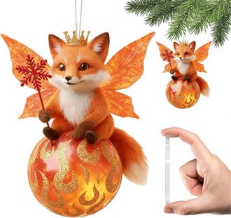 Generic Waldtier Weihnachtsschmuck - 10 cm Premium Acryl 2D Dekor (10 bezaubernde Designs), niedliche Waldkreatur h&auml;ngende Ornamente f&uuml;r Baum/Kranz/Regal, Tie