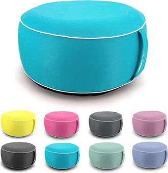 Heimtexland Outdoor Pouf Sitzkissen Aufblasbar Garten Lounge Hocker Wetterfest Sitzsack Yoga Bodenkissen Typ841 Türkis