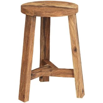 Rendez-Vous D&eacute;co Rendez-vous D&eacute;co - Tabouret rond en bois de teck recycl&eacute; H45 cm - l&eacute;a