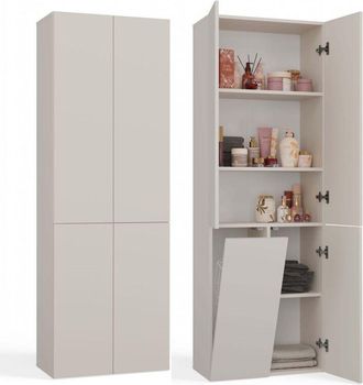 Topeshop Rory - Badezimmerschrank mit Korb - Abmessungen 174x60x30 - Aufbewahrungsm&ouml;bel Badezimmer Waschraum