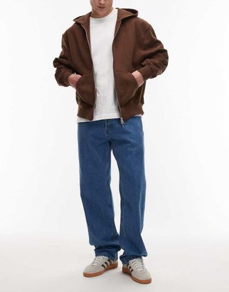 Obey Hardwork - Denim-Jeans in verwaschenem Mittelblau