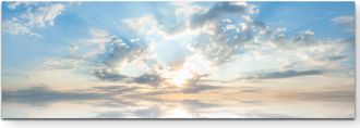 Paul Sinus Art Leinwandbilder | Bilder Leinwand 120x40cm Wolken an blauem Himmel