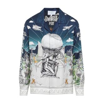 Casablanca Homme, Chemises, Multicolore, Taille: L Chemises Bleues Aw24