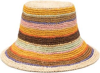 Zimmermann 8302XS26A2 Striped Raffia Bucket Hat - Multicolor