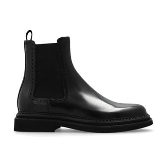 Dolce & Gabbana Leder Chelsea-Stiefel - - Shoes - Herren - Schwarzk - 44 1/2 EU