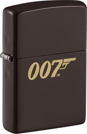 Zippo Sturmfeuerzeug - James Bond, Brown, Laser Engrave - Nachfüllbar - Wiederverwendbar - Windfestes Design - Geschenkbox - Made in USA