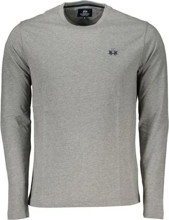 La Martina Homme, Tops, Gris, Taille: 2XL T-shirt à Manches Longues Coupe Classique