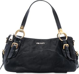 Prada Hobo Bags - Tessuto Logo Satchel - Gr. unisize - in Schwarz - f&uuml;r Damen