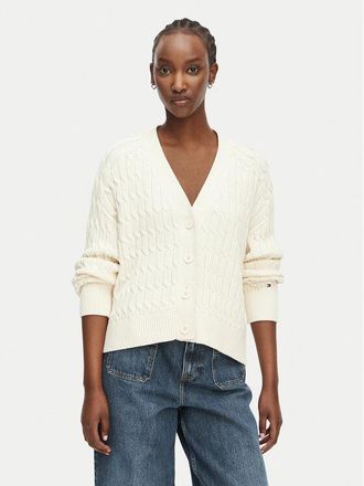 Tommy Hilfiger Strickjacke WW0WW50078 Creme Relaxed Fit