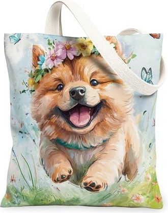 Generic Sac fourre-tout en toile pour le shopping 33 x 38 cm, motif papillon amusant, sac d&eacute;picerie r&eacute;utilisable pour femme, animal de compagnie, d&eacute;coration c