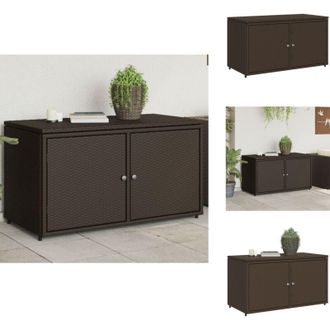 vidaXL Gartenschrank Braun 110x55x60,5 cm Poly Rattan - Outdoor-Schrank - Gartenschrank - Stauraumsschrank - Rattan-Schrank - Wetterfest