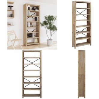 vidaXL Vidaxl - B&uuml;cherregal 7 B&ouml;den 80x30x200 cm Massivholz Akazie - Bucherregal - Holzm&ouml;bel - Akasienholzm&ouml;bel - B&uuml;cherst&auml;nder - Wohnzimmereinrichtung