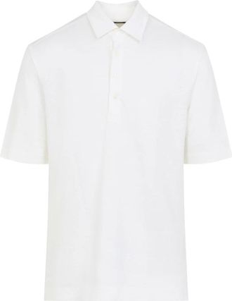 Ermenegildo Zegna Homme, Tops, Blanc, Taille: XL Oasi Linen Polo
